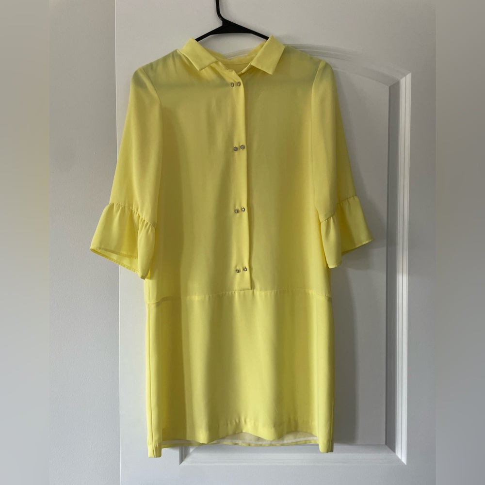 Zara Yellow Dress With Jewel Buttons - Gem